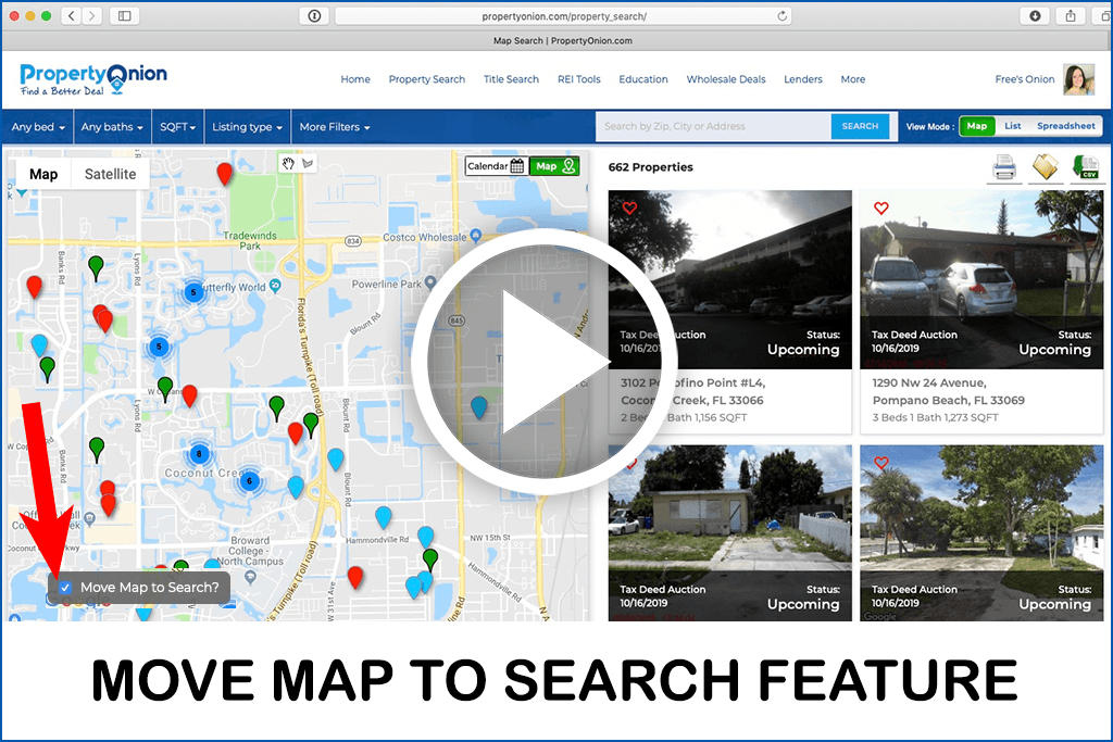 Walkthrough on Move Map to Search Feature - PropertyOnion