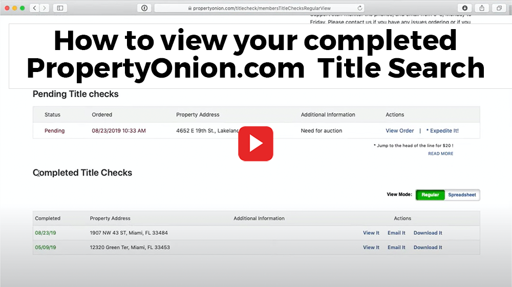 How To View Your Title Search - PropertyOnion